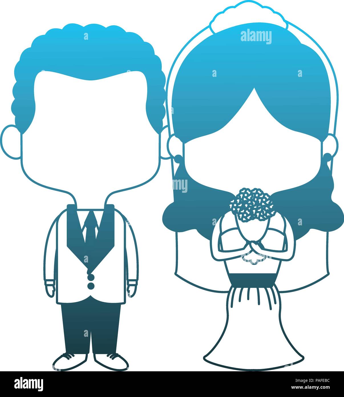 Groom and bride midgets cartoon vector illustration graphic design ...
