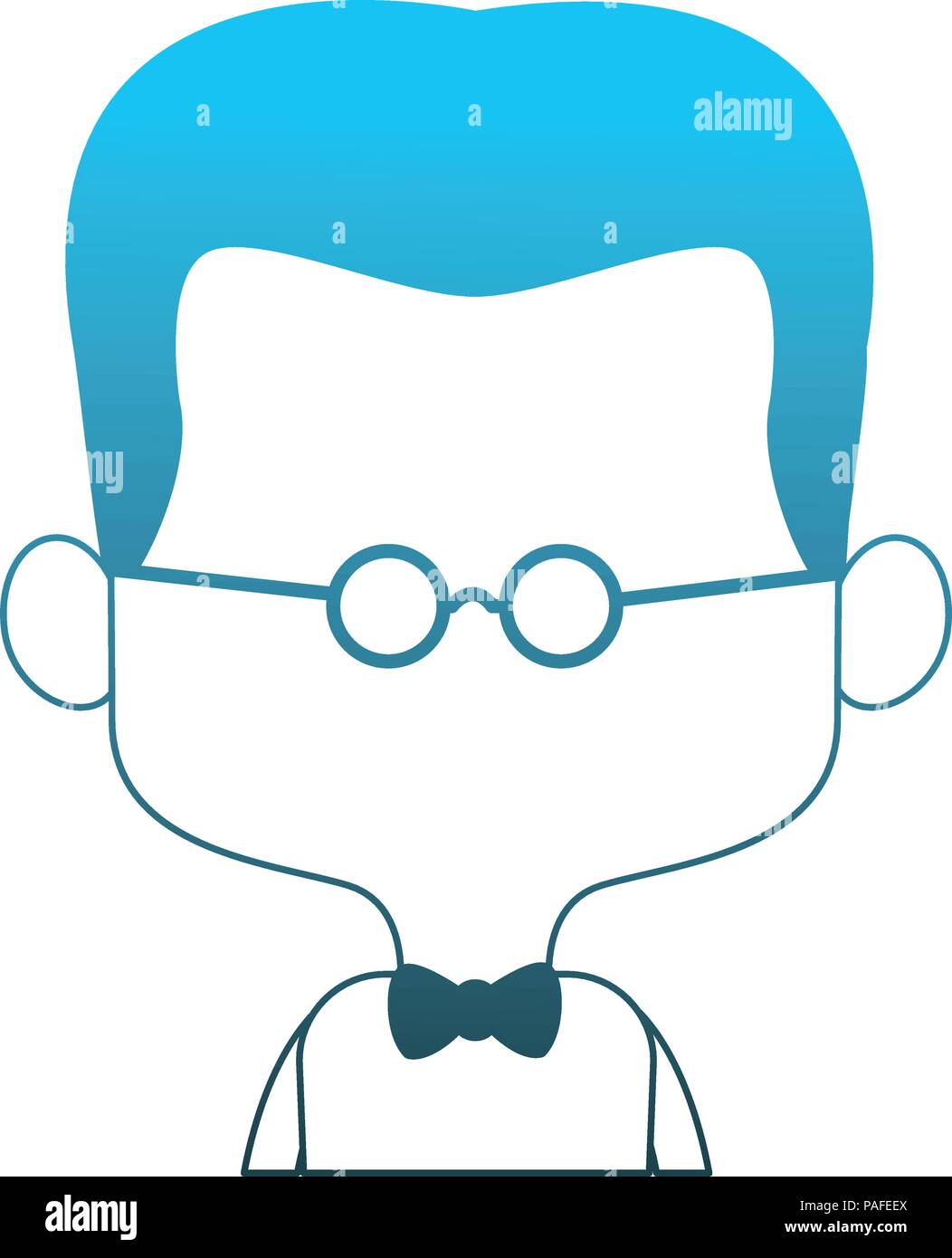 Cute midget man with bowtie and glasses profile vector illustration ...