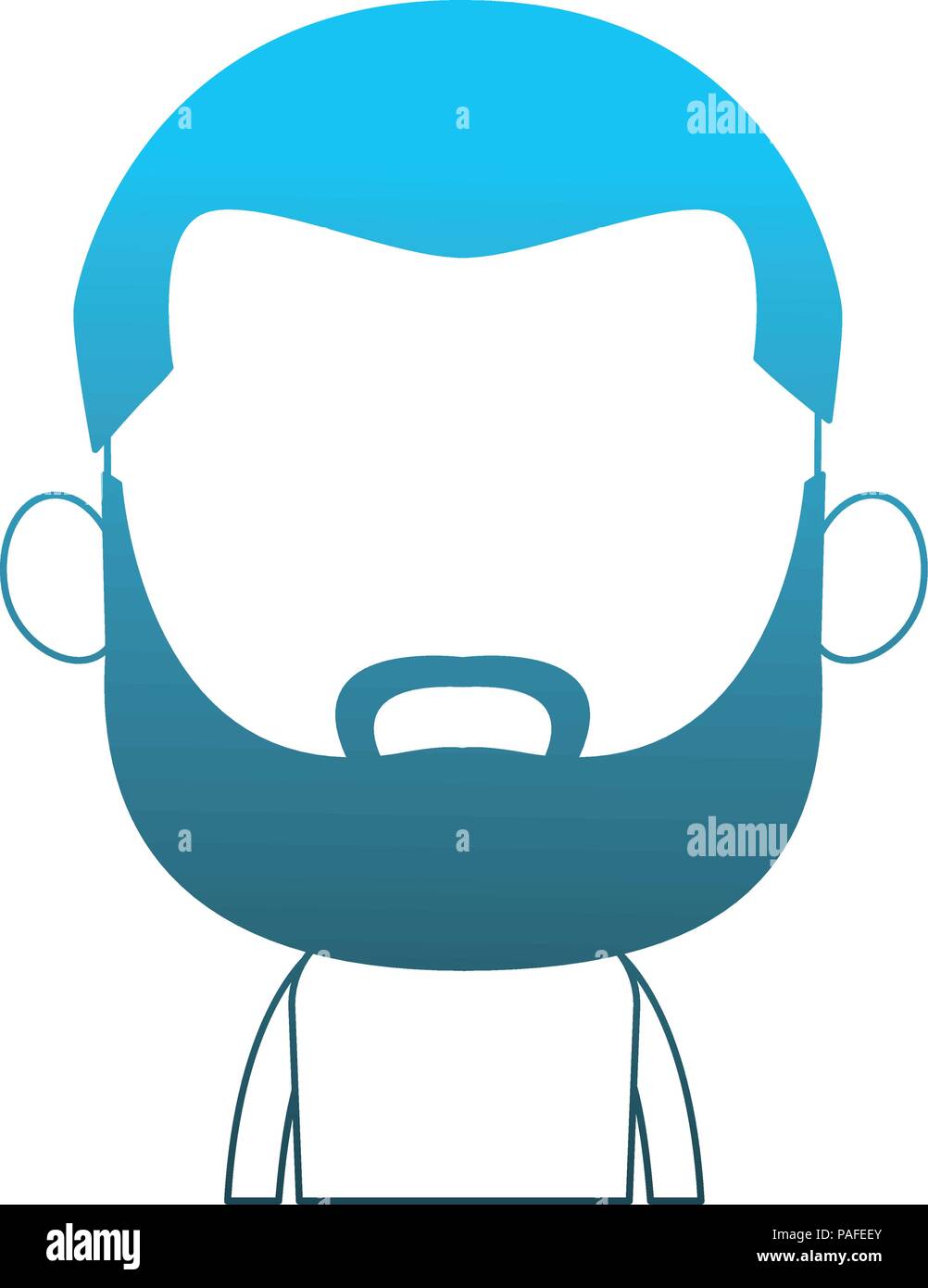 Cute midget blue man with beard profile vector illustration graphic ...