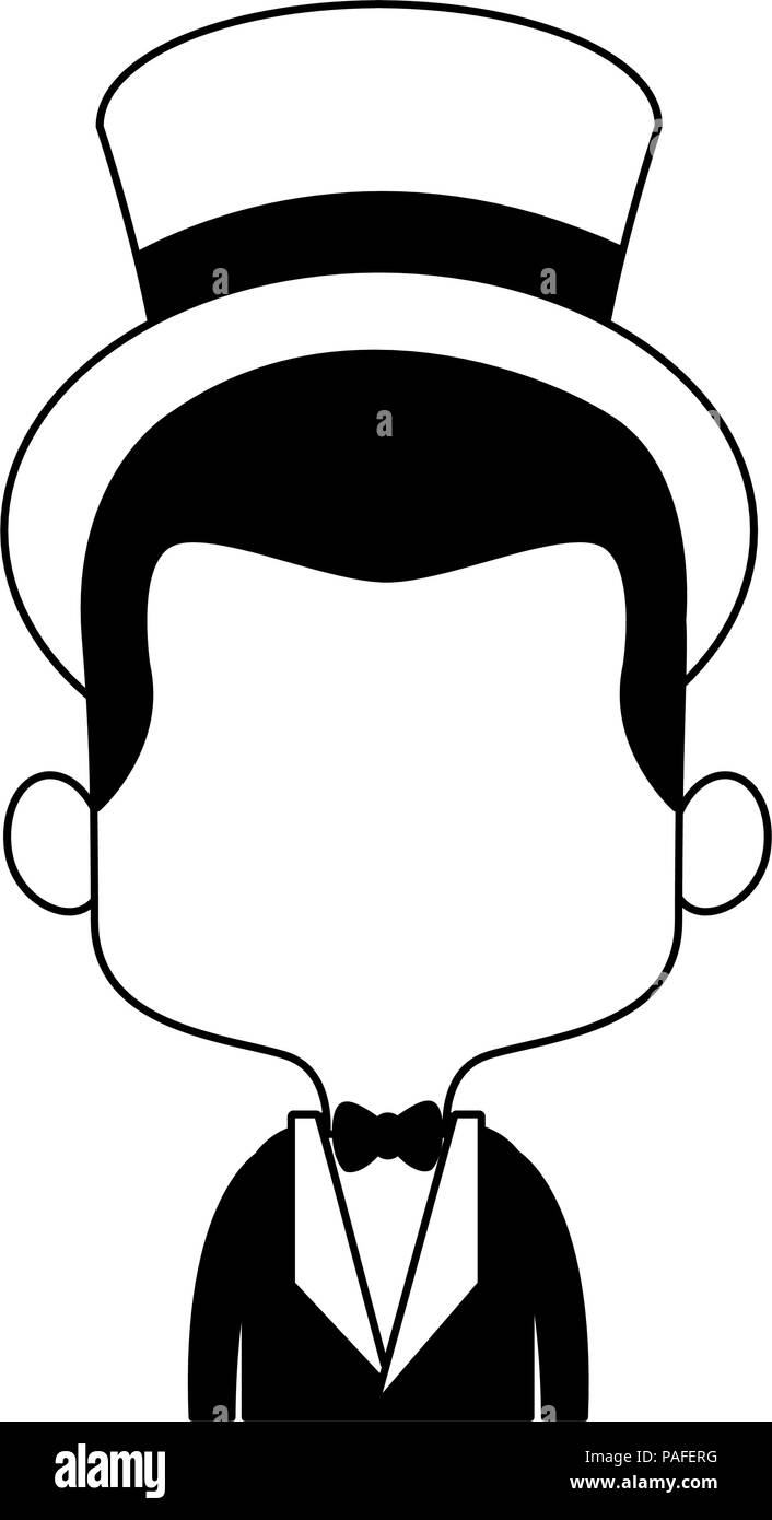 Groom midget with vintage hat cartoon vector illustration graphic ...