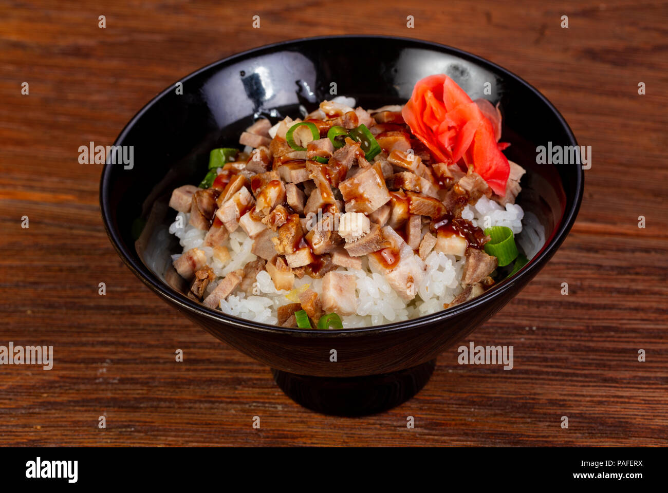 Japanese style Rice with pork Stock Photo - Alamy