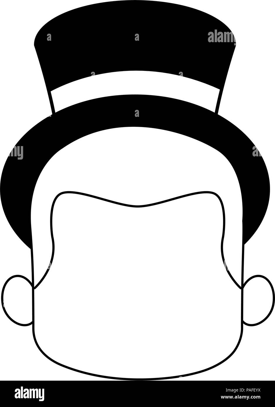Cute midget man face with vintage hat vector illustration graphic ...