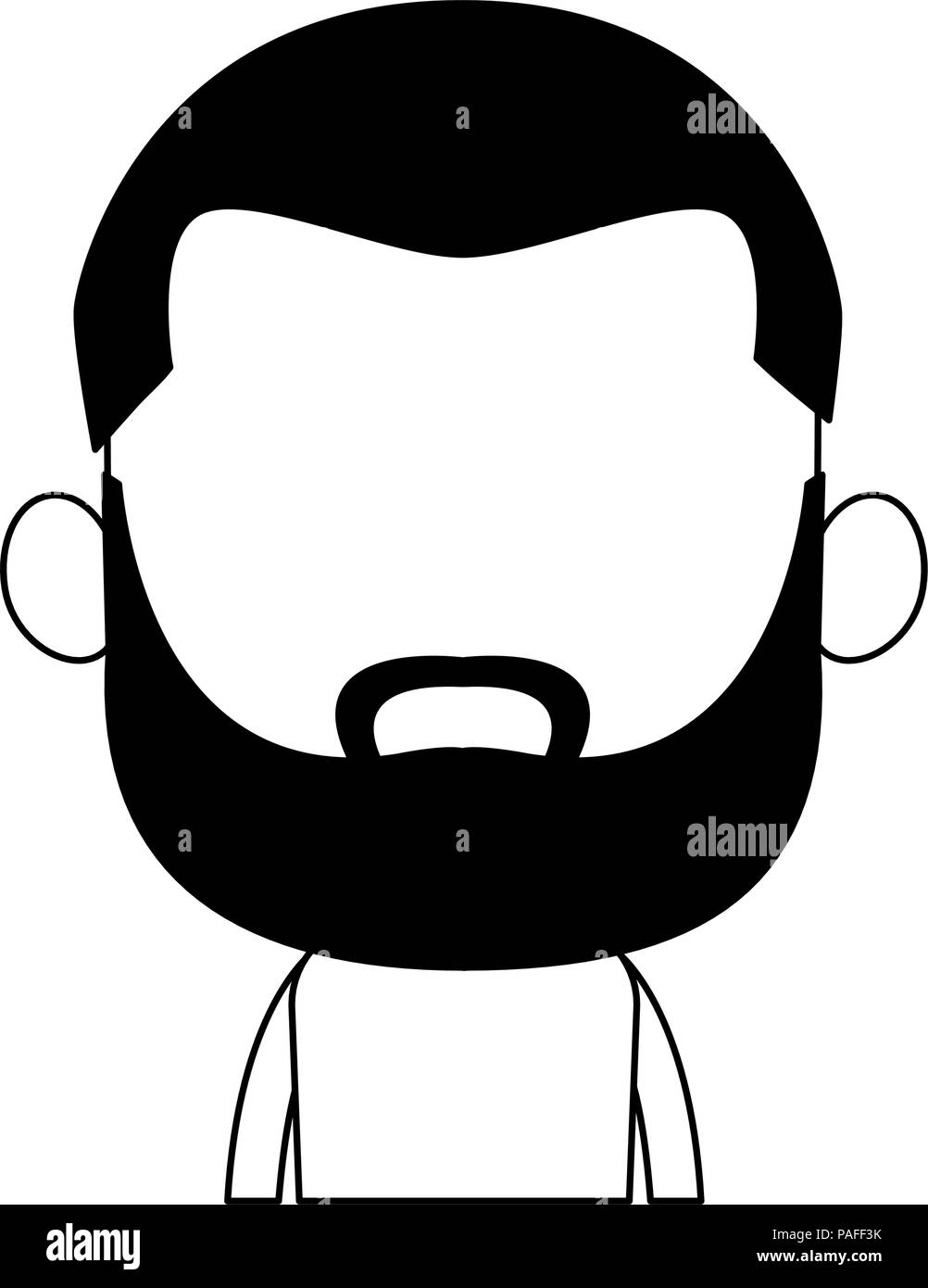 Cute midget black man with beard profile vector illustration graphic ...