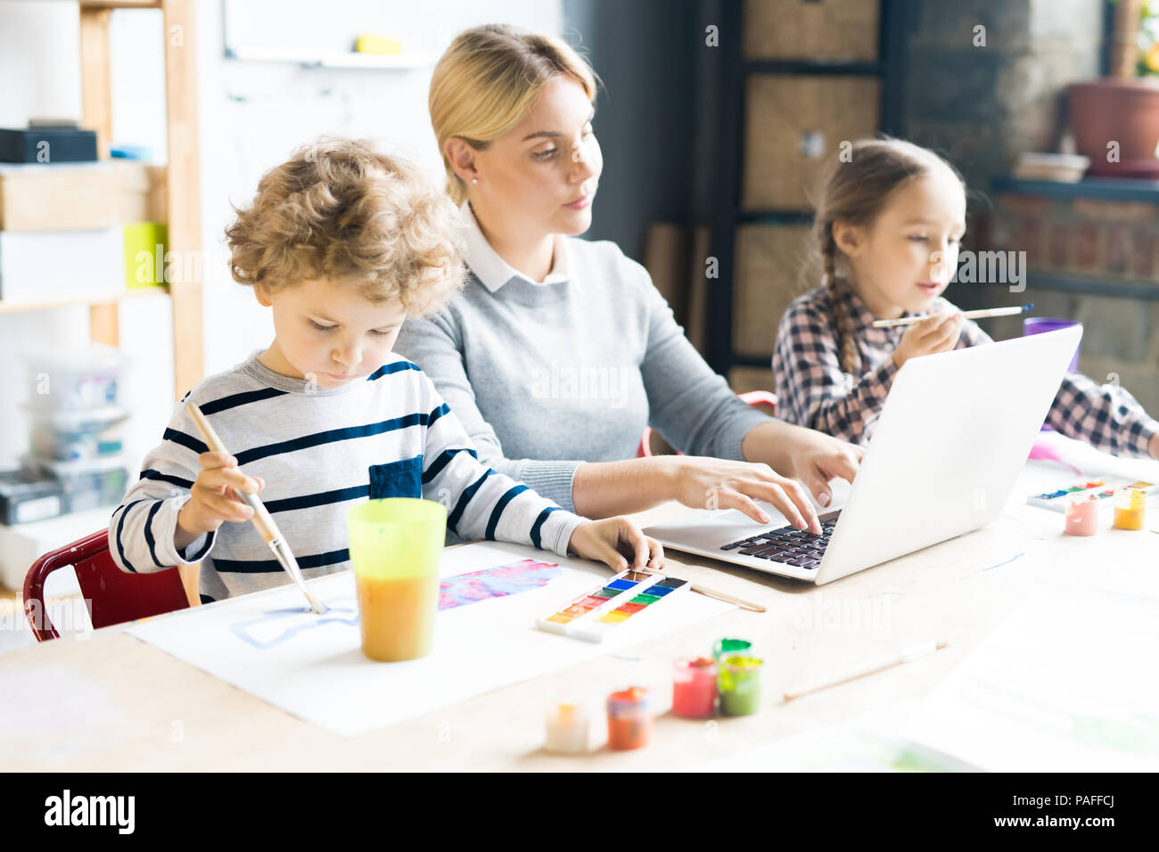 Everyone busy with work Stock Photo - Alamy