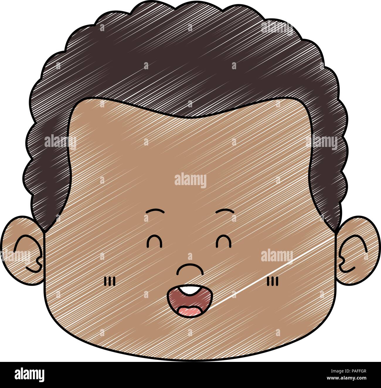 Cute midget afro man face vector illustration graphic design Stock ...