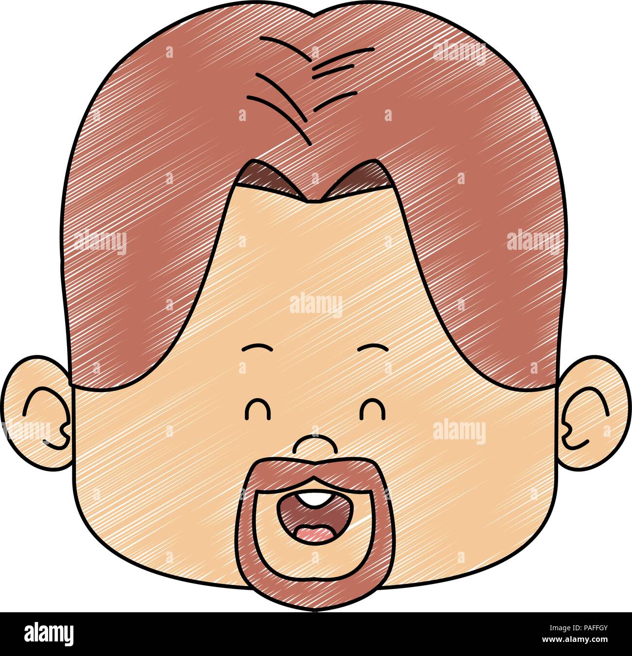 Cute midget man face with beard vector illustration graphic design ...
