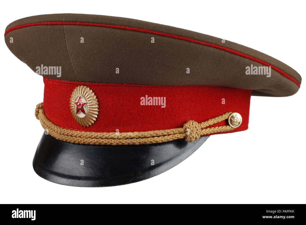Soviet Army officer cap isolated Stock Photo - Alamy
