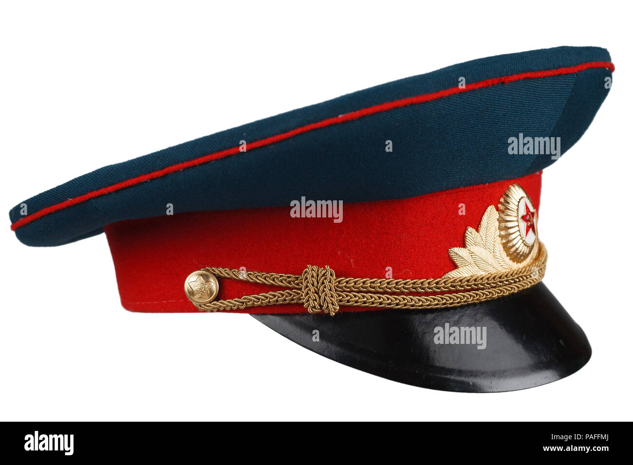 Soviet Army officer cap isolated Stock Photo - Alamy