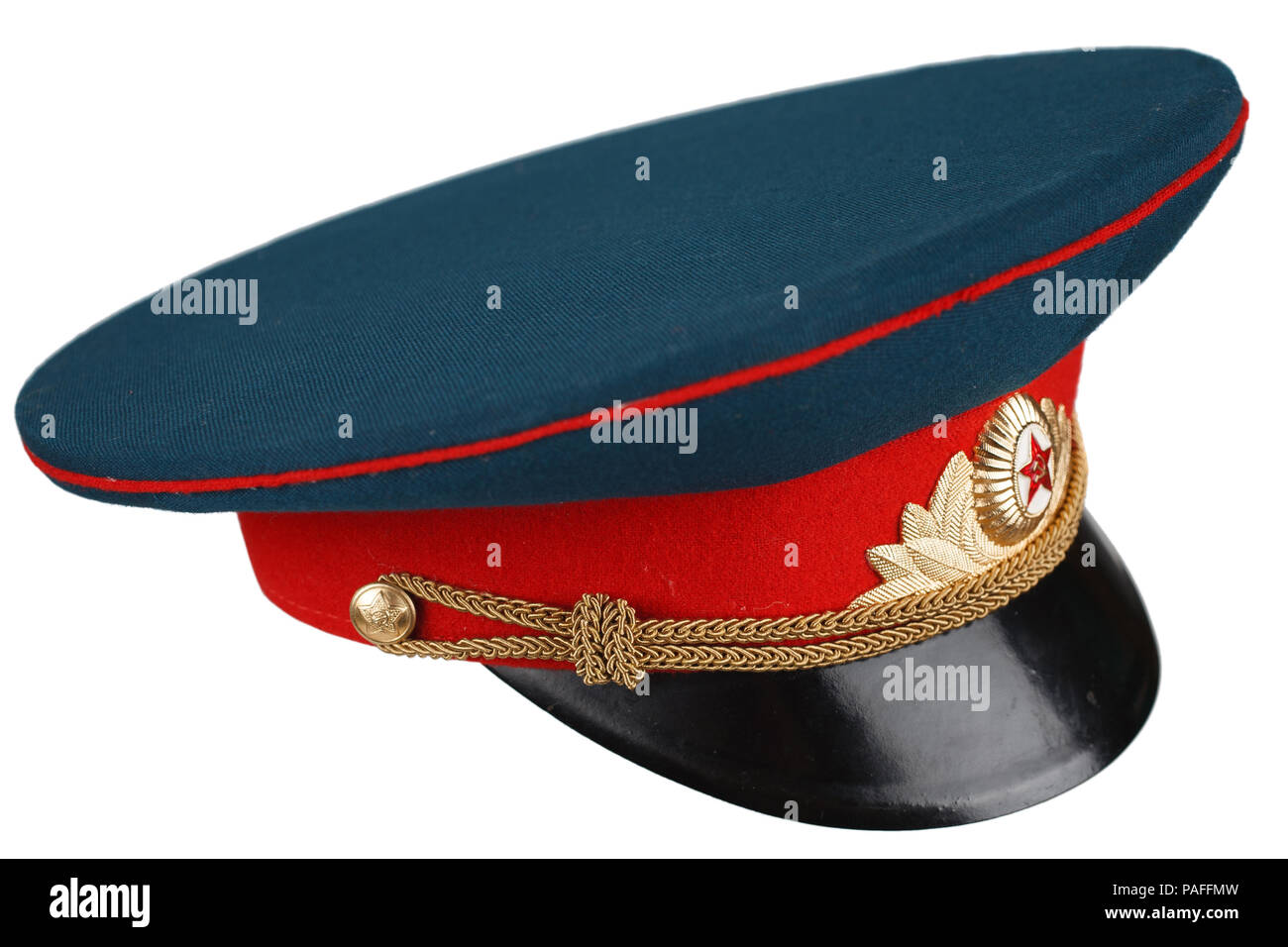 Soviet Army officer cap isolated Stock Photo - Alamy