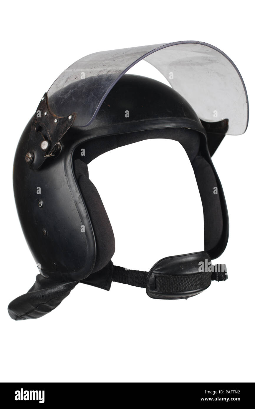riot police helmet with protective glass isolated Stock Photo - Alamy
