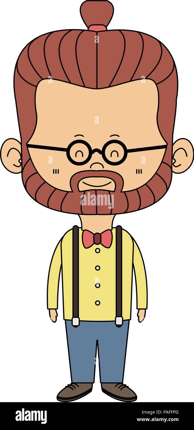Midget hispter with glasses cartoon vector illustration graphic design ...