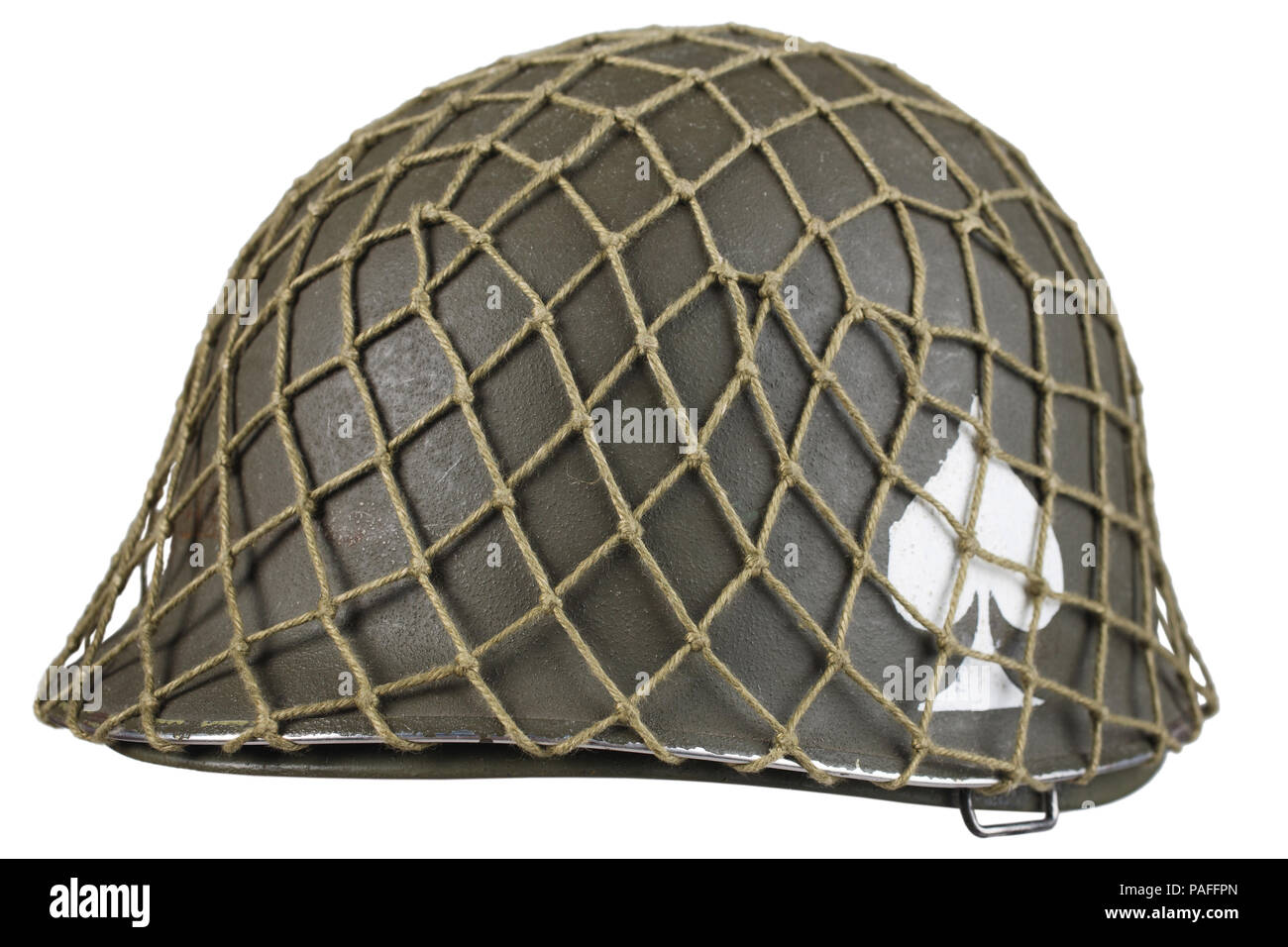 ww2 us army helmet with ace of spades emblem isolated Stock Photo - Alamy