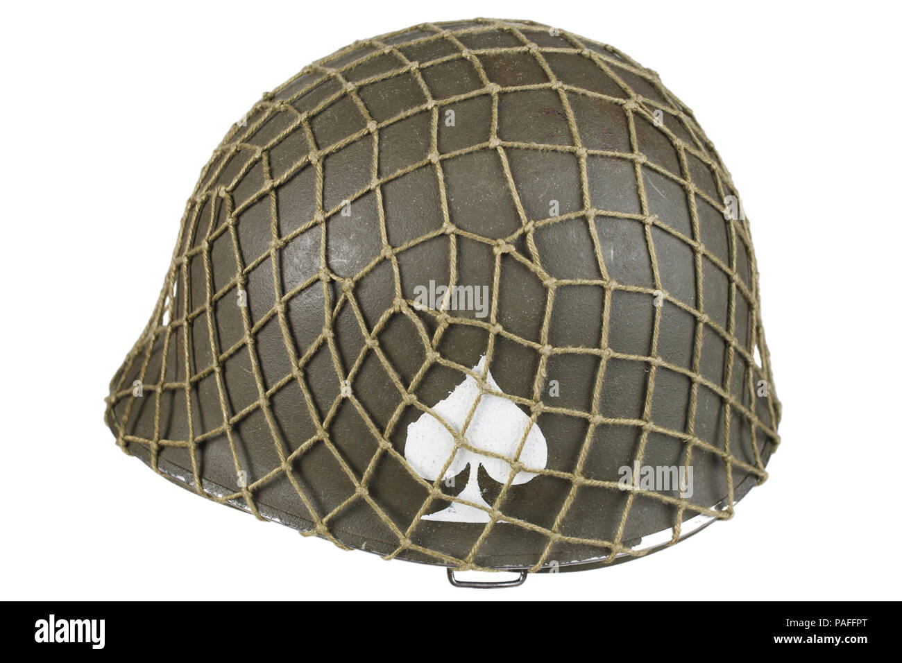 ww2 us army helmet with ace of spades emblem isolated Stock Photo - Alamy