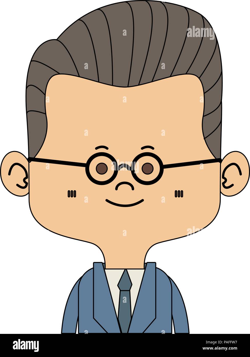 Midget businessman with glasses cartoon vector illustration graphic ...