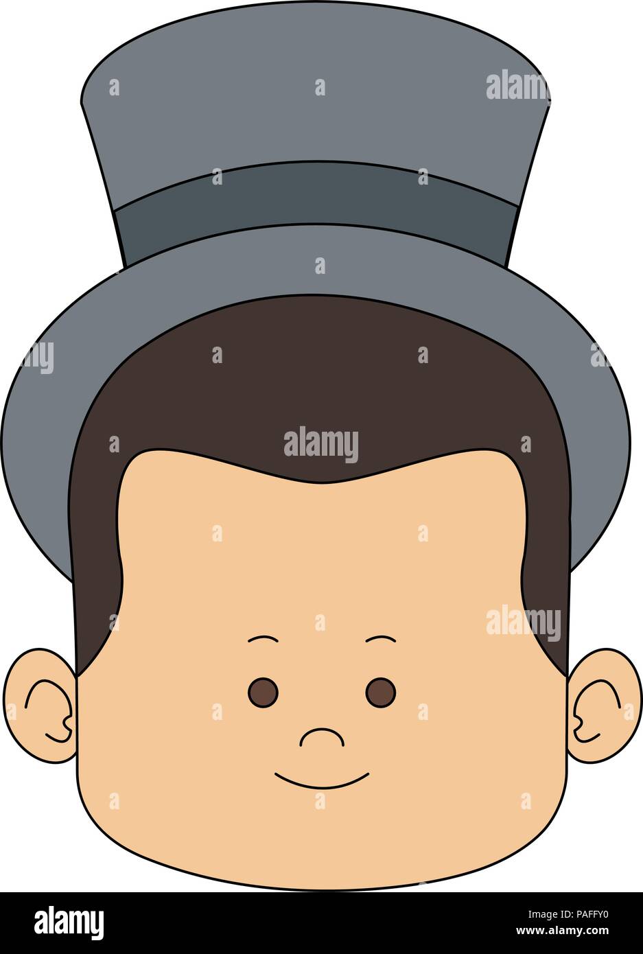 Cute midget man face with vintage hat vector illustration graphic ...