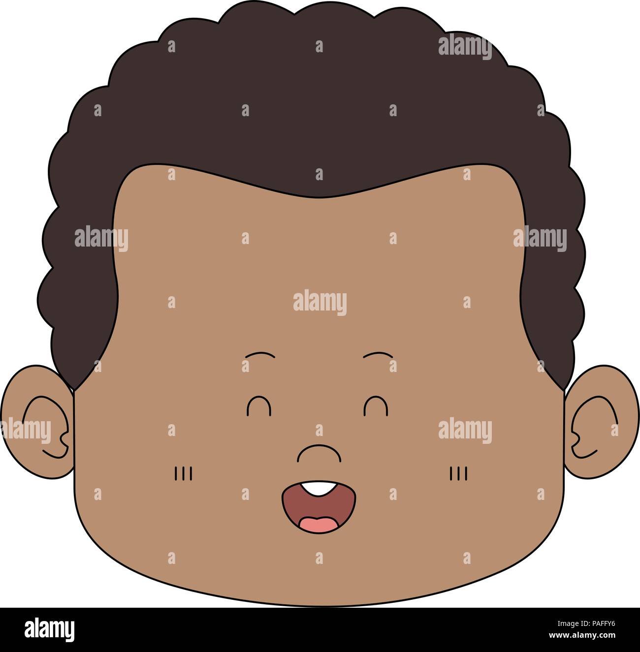 Cute midget afro man face vector illustration graphic design Stock ...