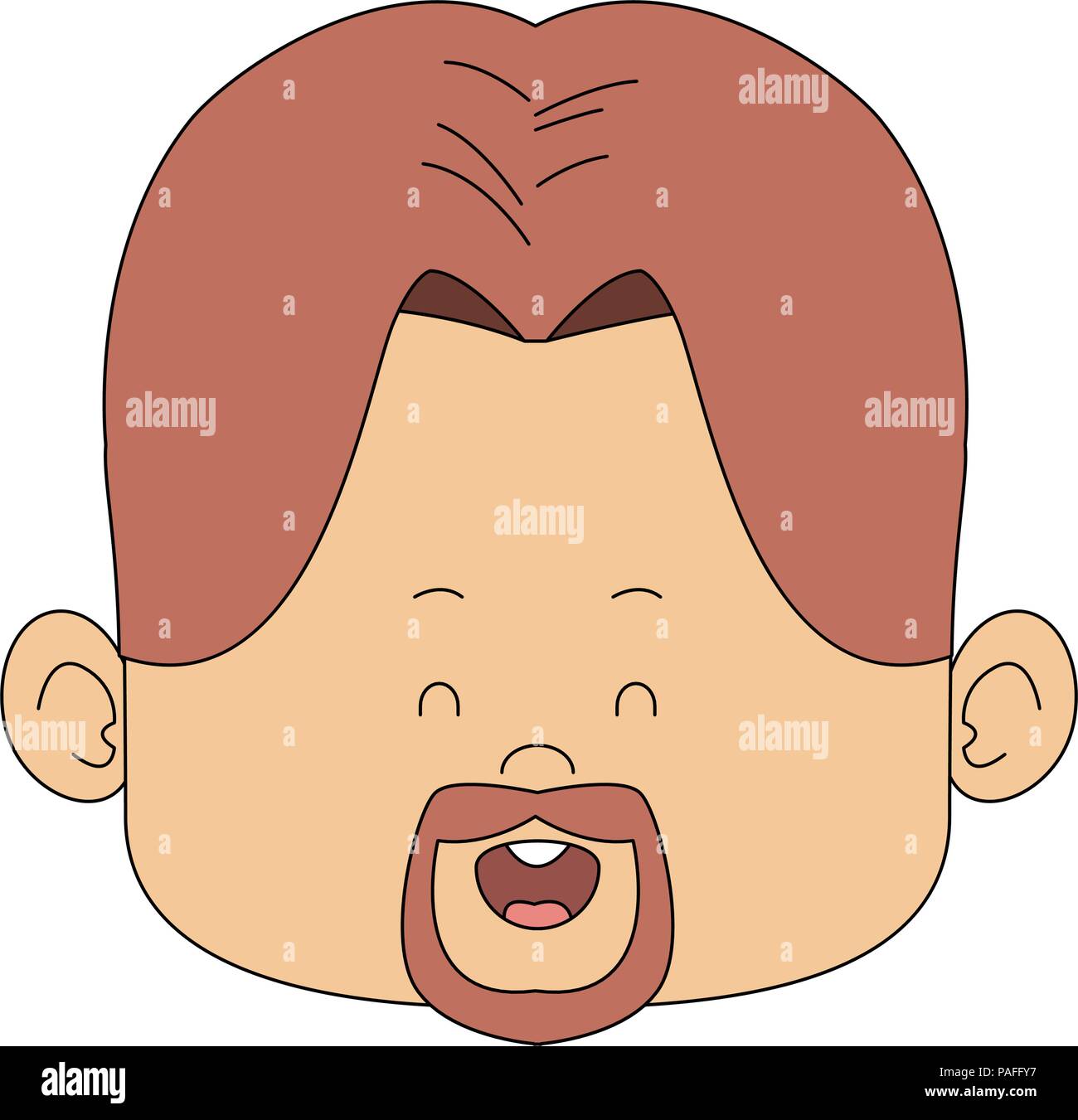 Cute midget man face with beard vector illustration graphic design ...