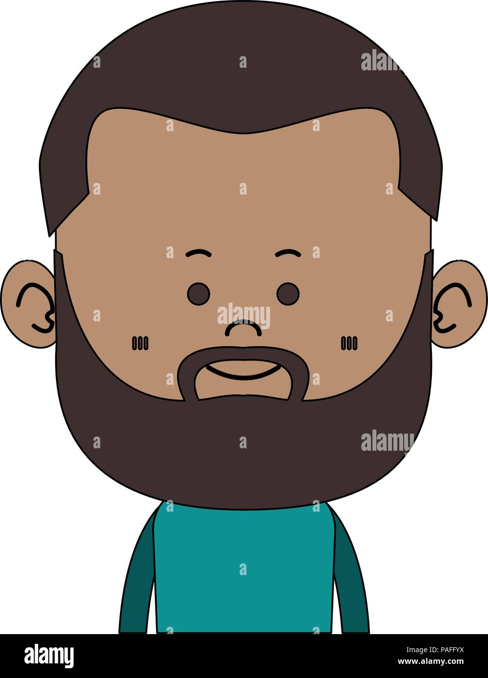 Cute midget black man with beard profile vector illustration graphic ...