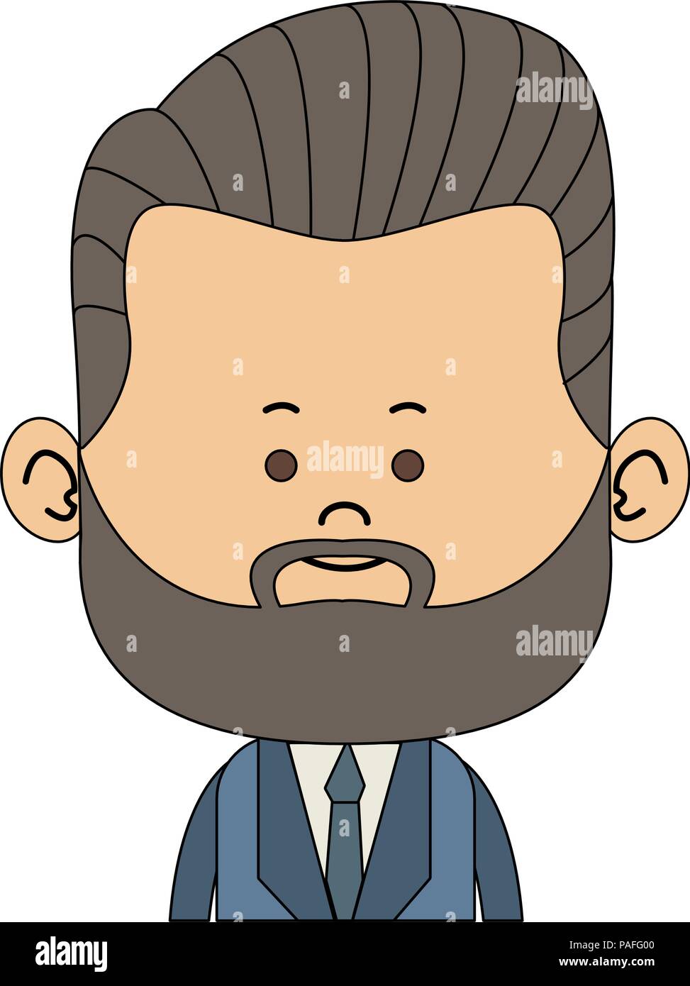 Cute midget businessman with beard profile vector illustration graphic ...