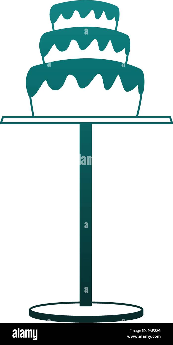 Wedding cake on table cartoon vector illustration graphic design Stock ...