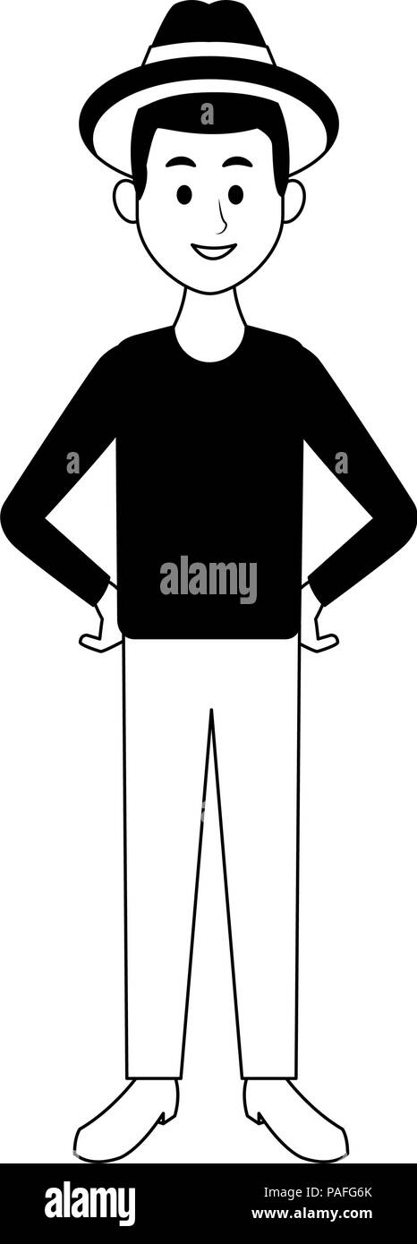 Young man with casual clothes cartoon vector illustration graphic ...