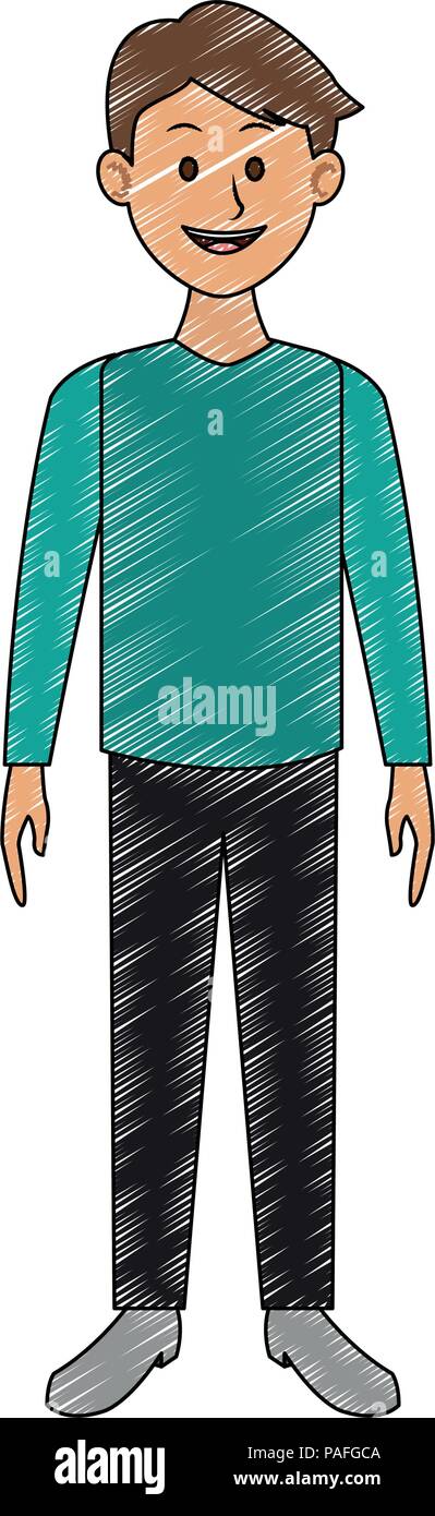 Young man with casual clothes cartoon vector illustration graphic ...