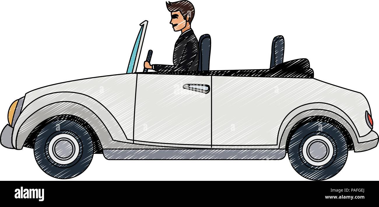 Man driving classic sport car vector illustration graphic design Stock ...