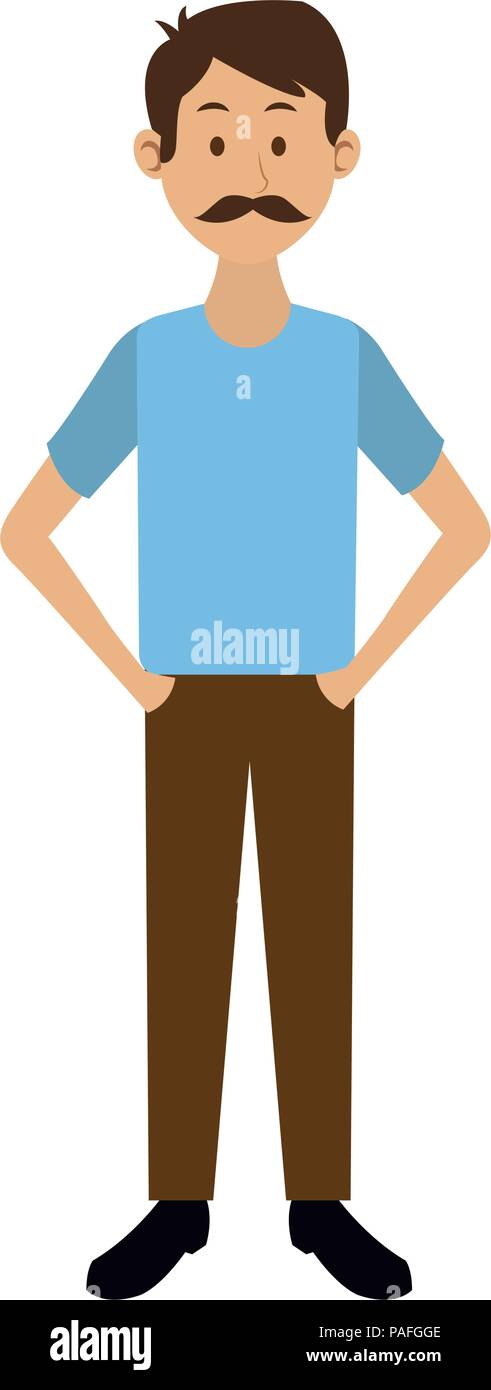 Young man with casual clothes cartoon vector illustration graphic ...