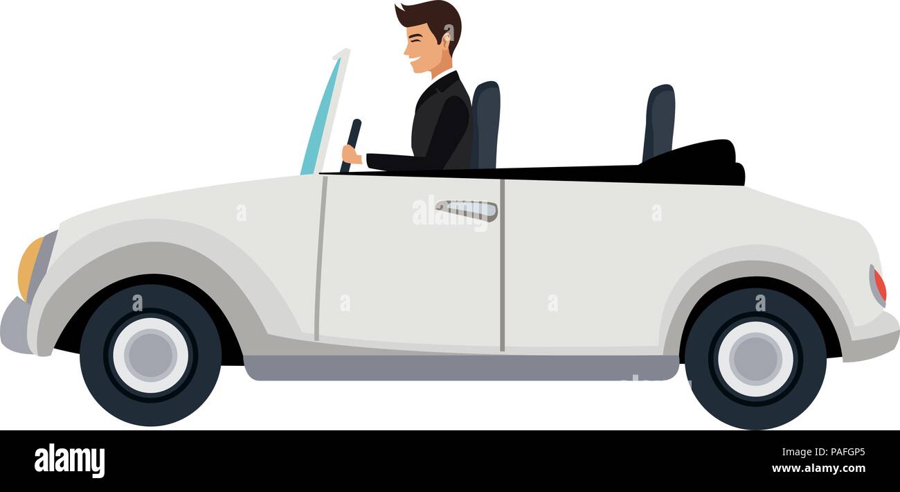 Man driving classic sport car vector illustration graphic design Stock ...