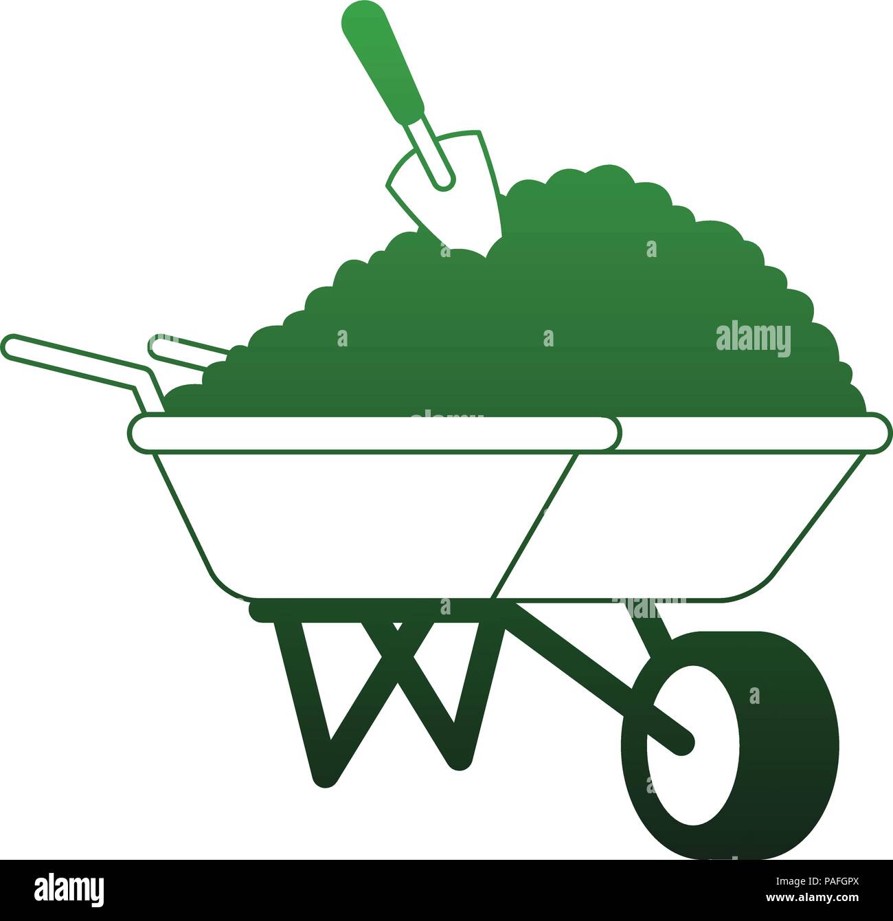 Ground inside wheelbarrow vector illustration graphic design Stock ...