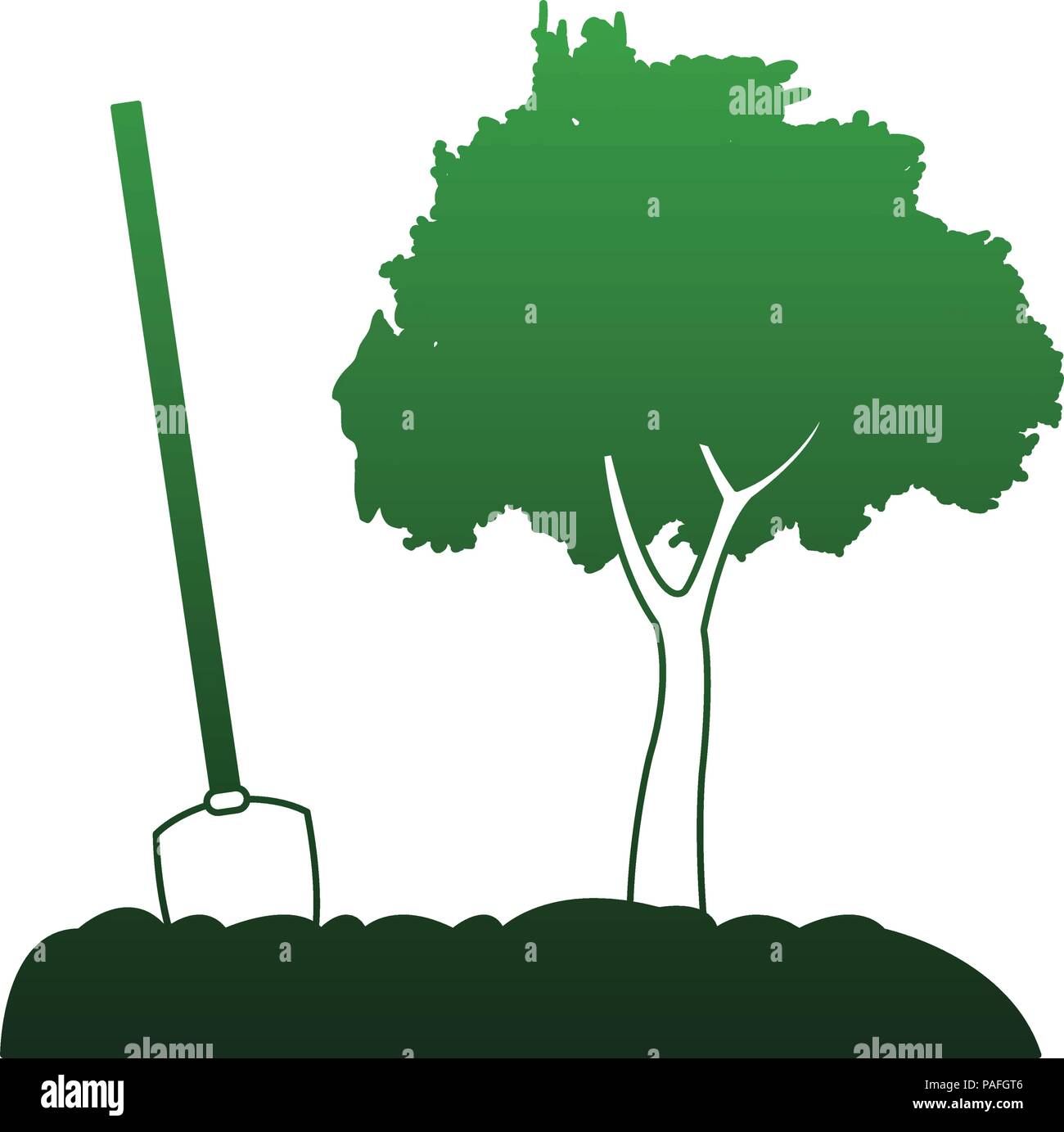Shovel and tree vector illustration graphic design Stock Vector Image ...