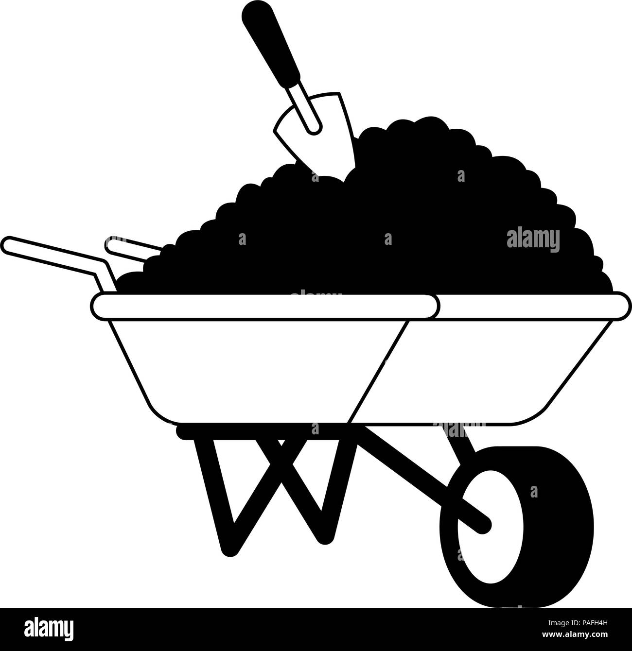Ground inside wheelbarrow vector illustration graphic design Stock ...