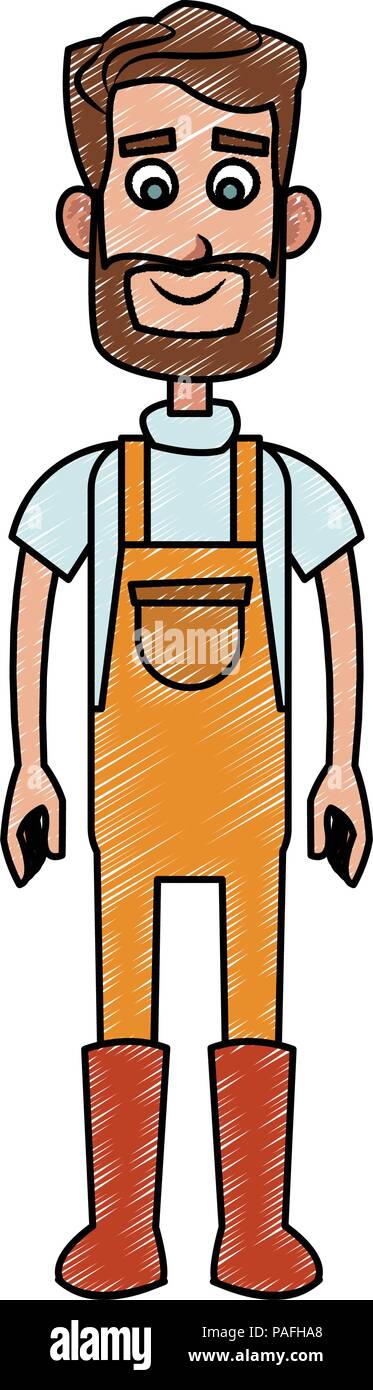Farmer man cartoon vector illustration graphic design Stock Vector ...