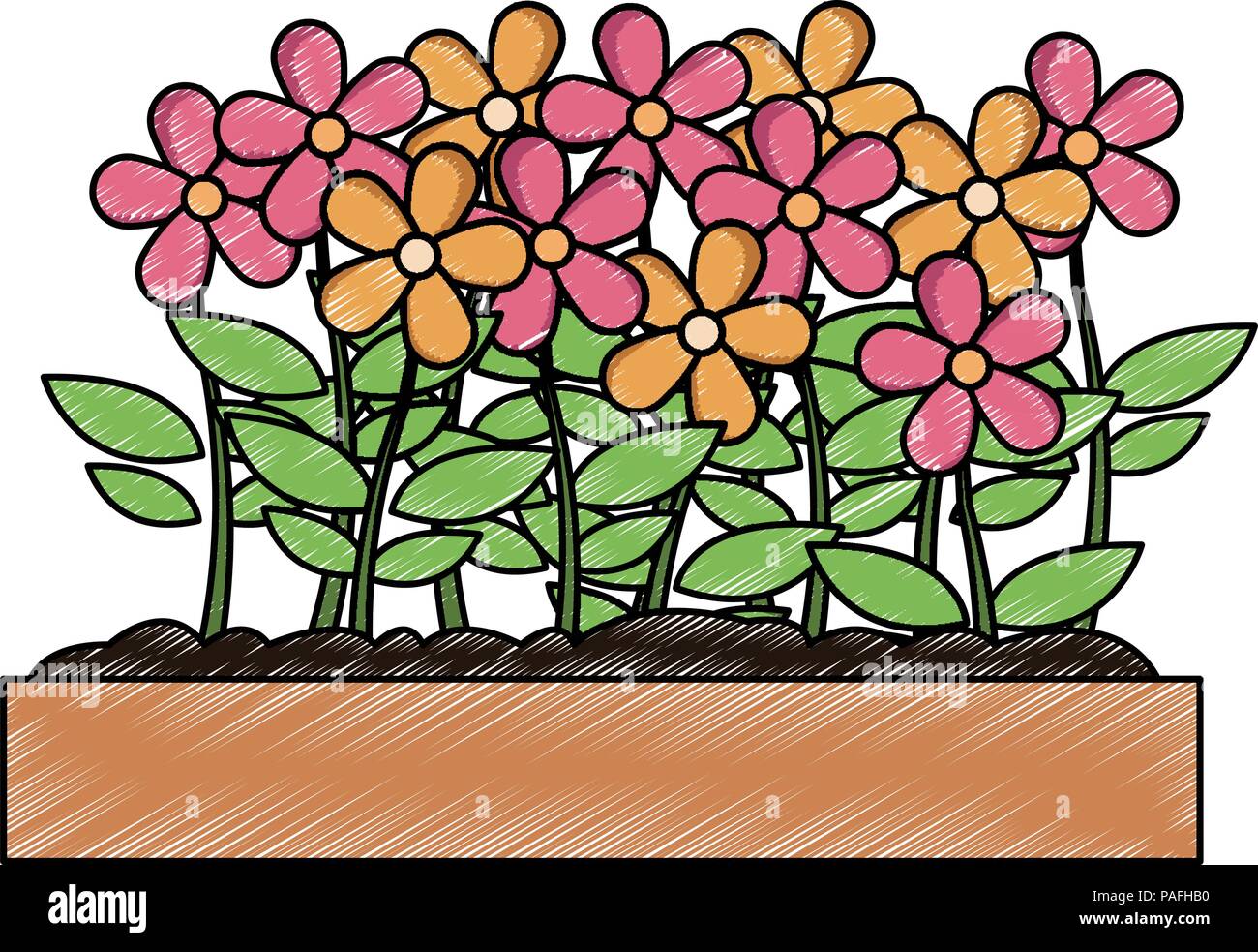 Beautiful flowers cartoon vector illustration graphic design Stock ...