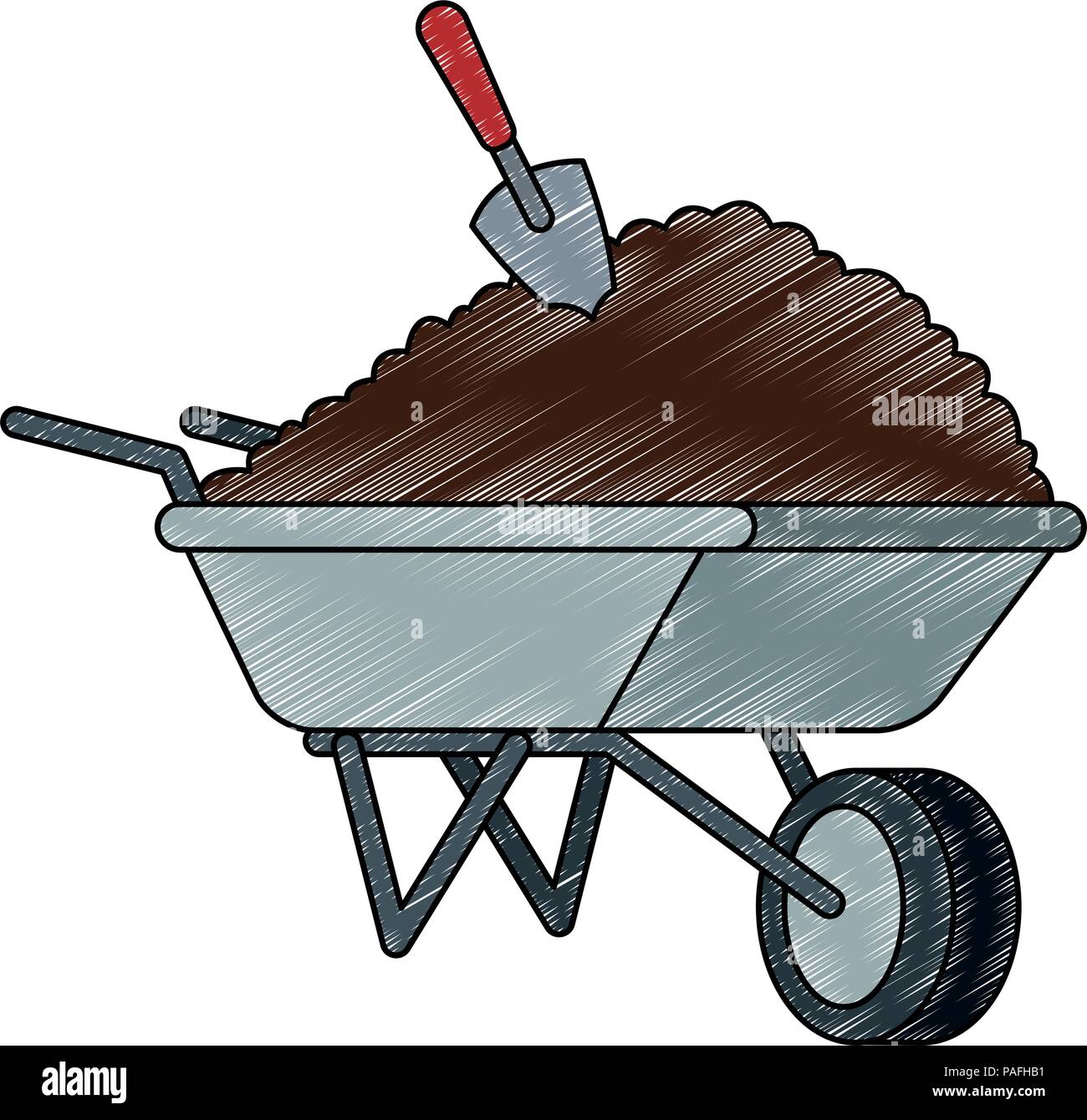 Ground inside wheelbarrow vector illustration graphic design Stock ...