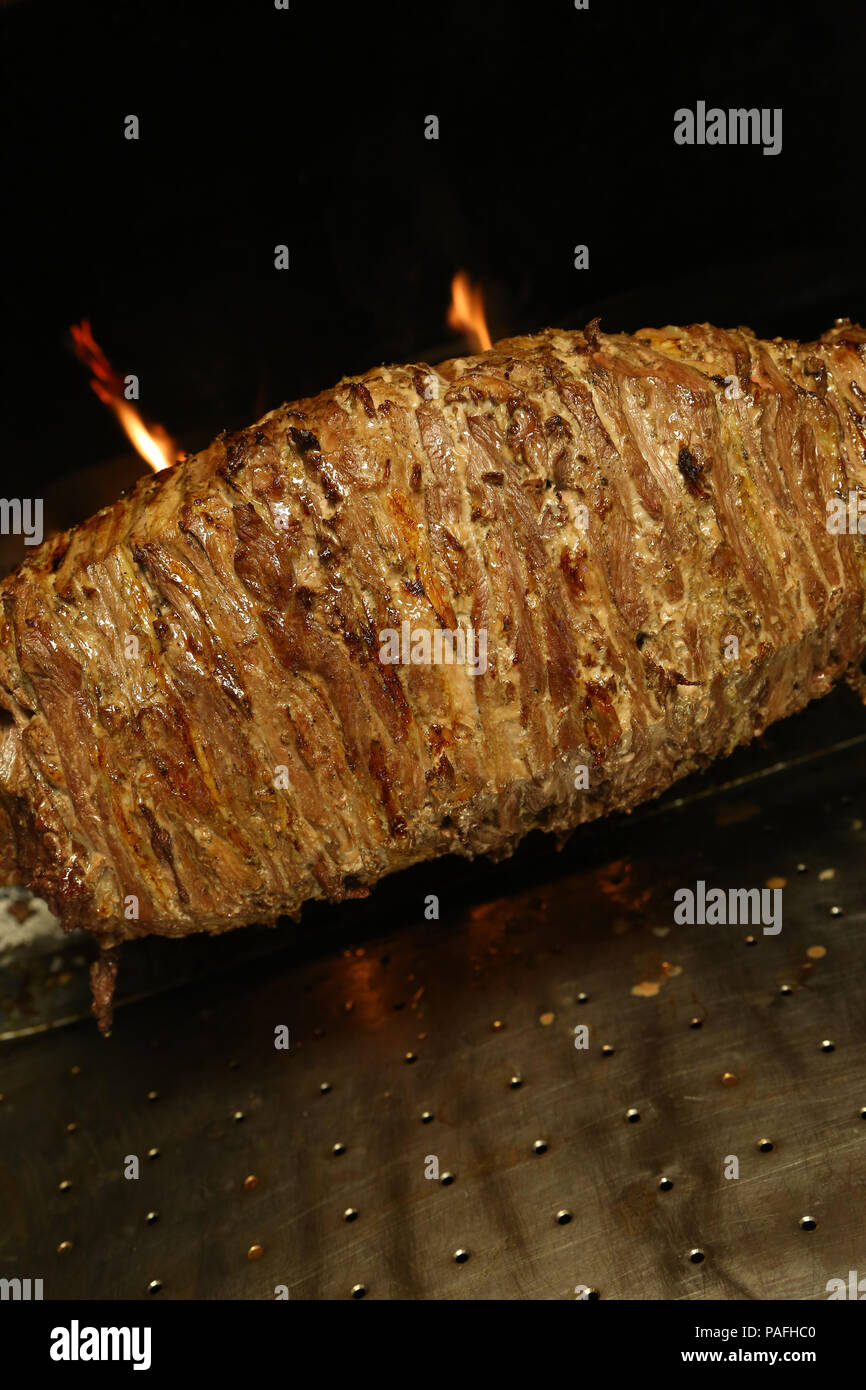 Turkish Cag Kebab Doner in wood fired oven Stock Photo - Alamy
