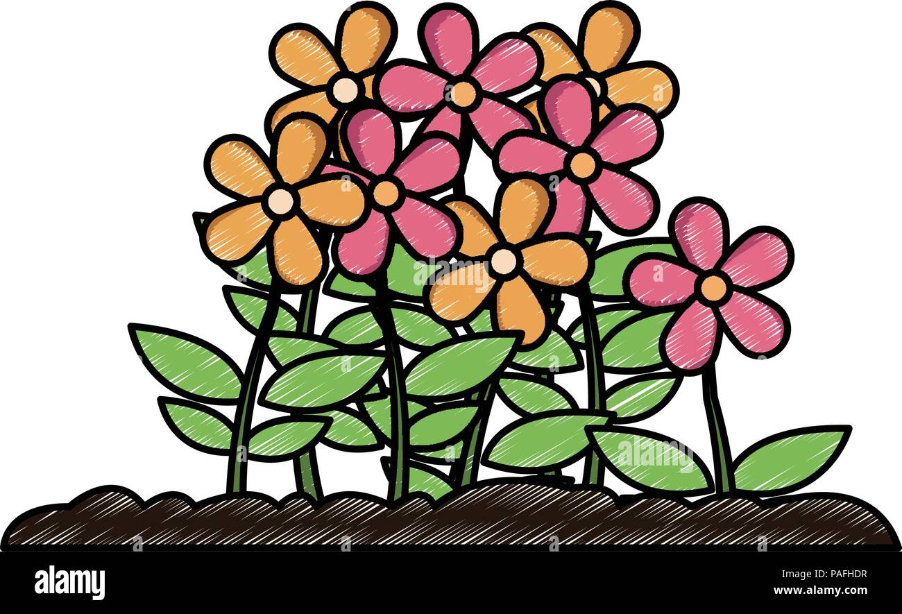 Beautiful flowers cartoon vector illustration graphic design Stock ...