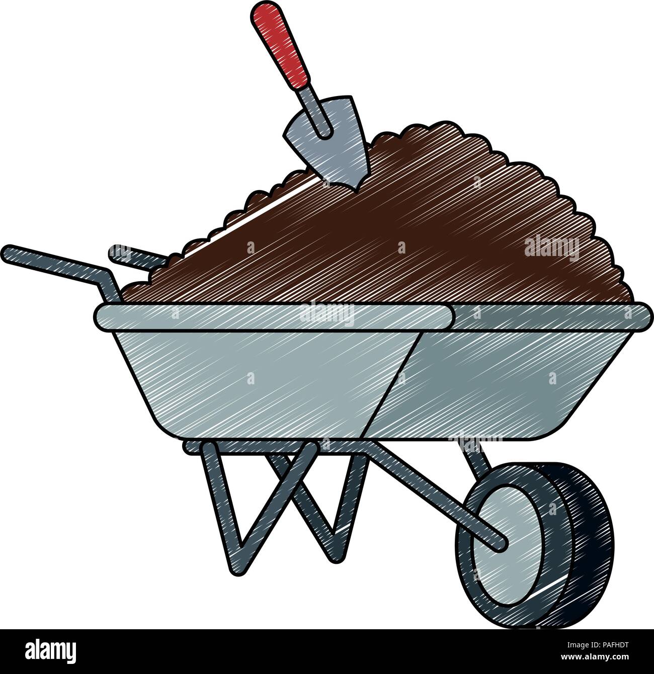 Ground inside wheelbarrow vector illustration graphic design Stock ...
