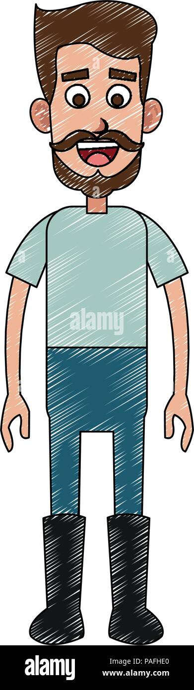 Farmer man cartoon vector illustration graphic design Stock Vector ...