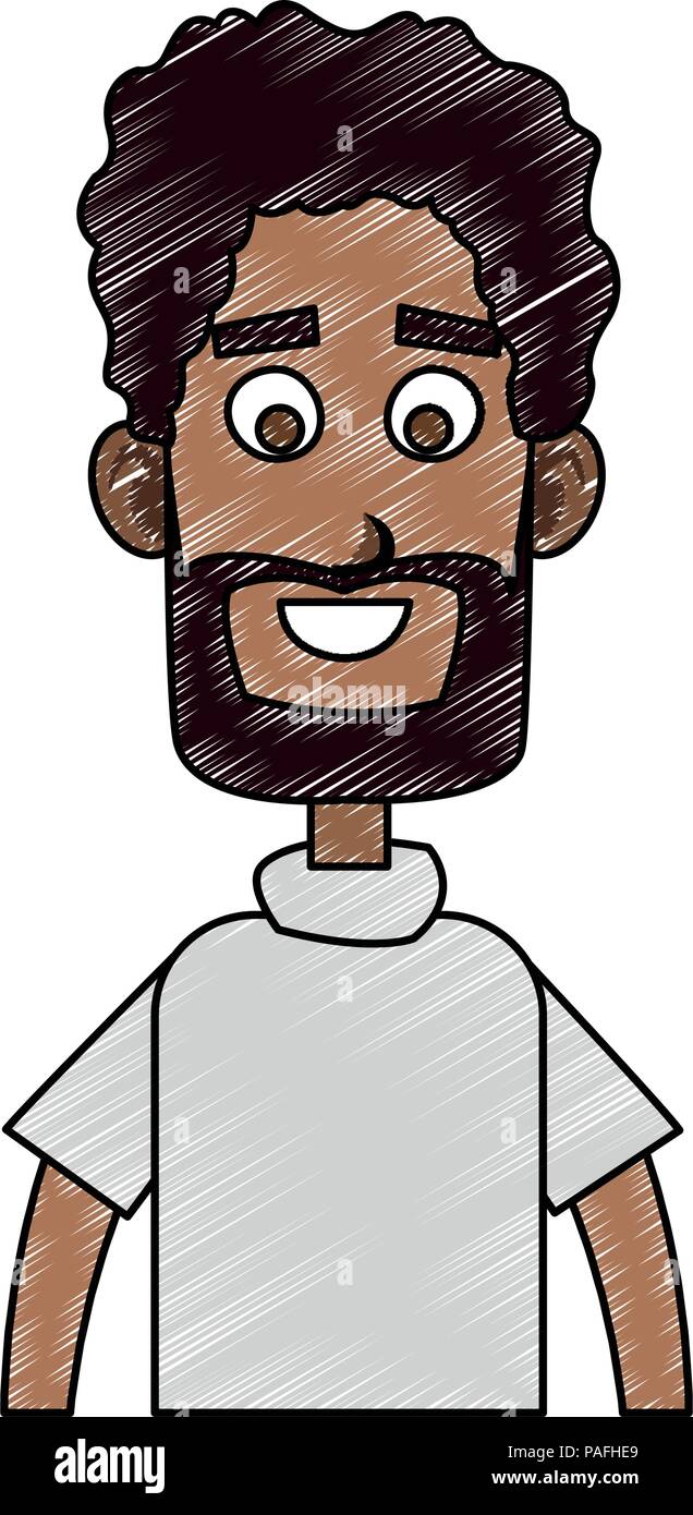 Young man cartoon profile vector illustration graphic design Stock ...