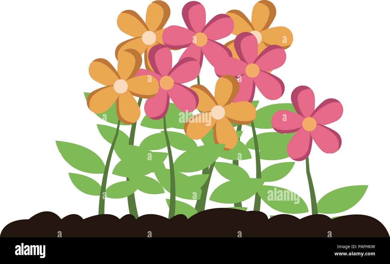 Beautiful flowers cartoon vector illustration graphic design Stock ...