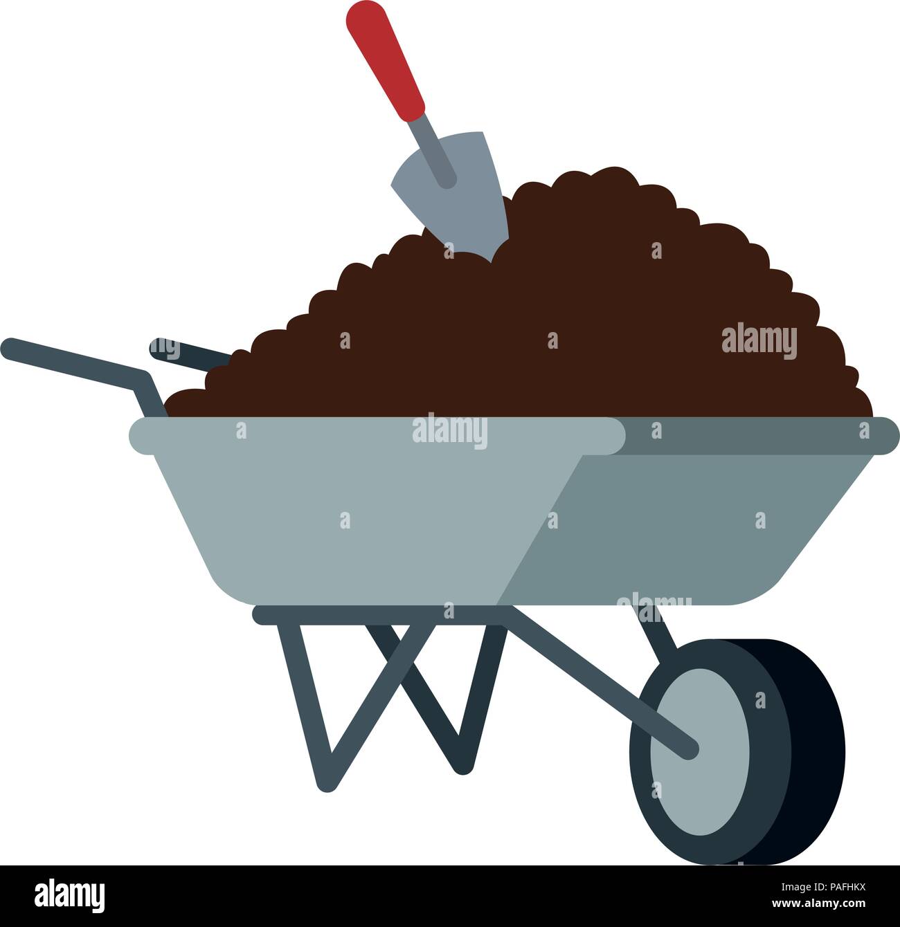 Ground inside wheelbarrow vector illustration graphic design Stock ...