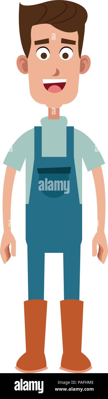 Farmer man cartoon vector illustration graphic design Stock Vector ...