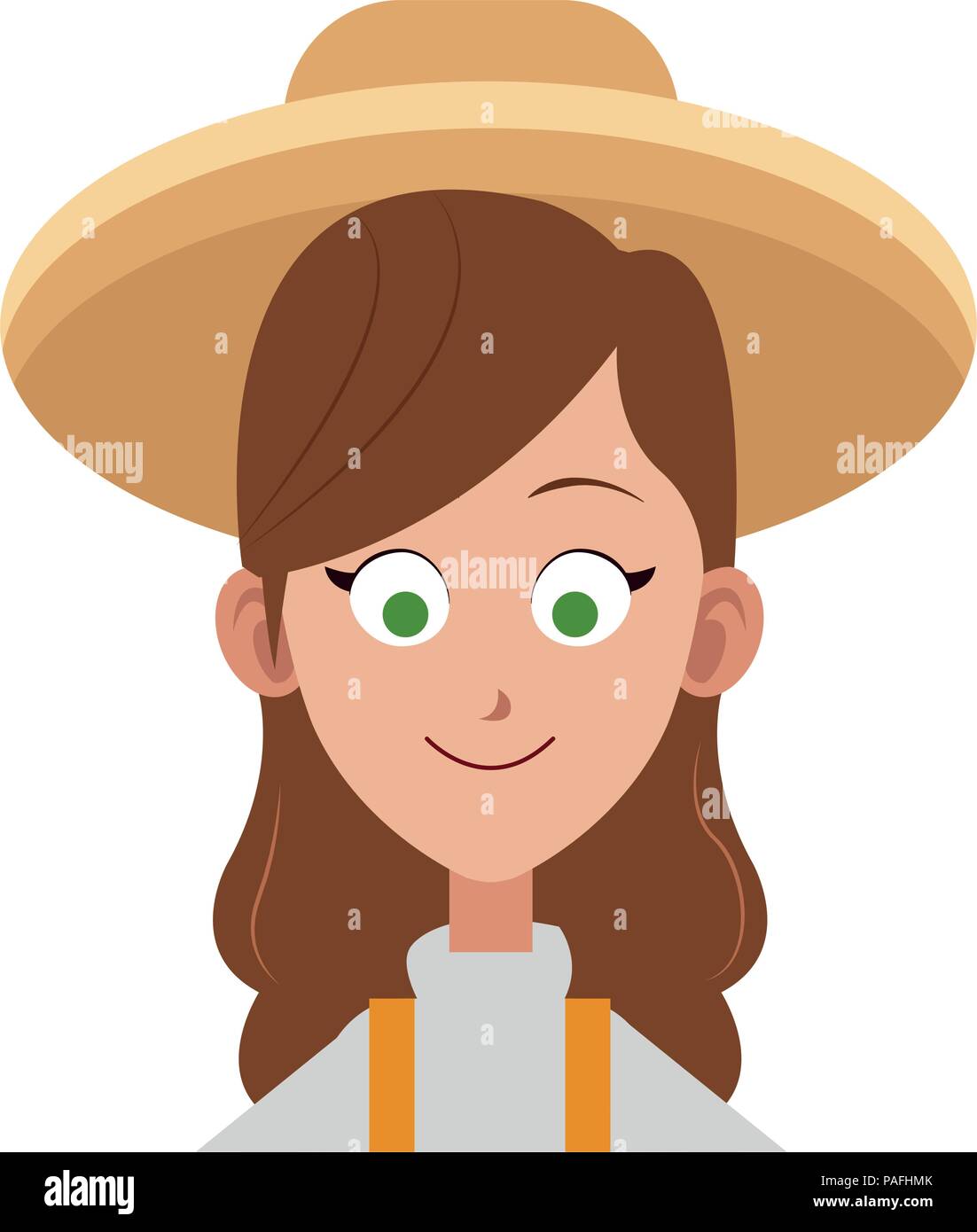 Woman farmer profile cartoon vector illustration graphic design Stock ...