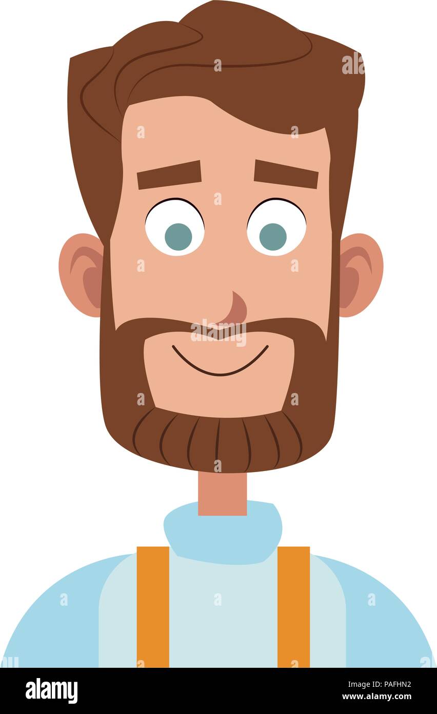 Farmer man profile cartoon vector illustration graphic design Stock ...