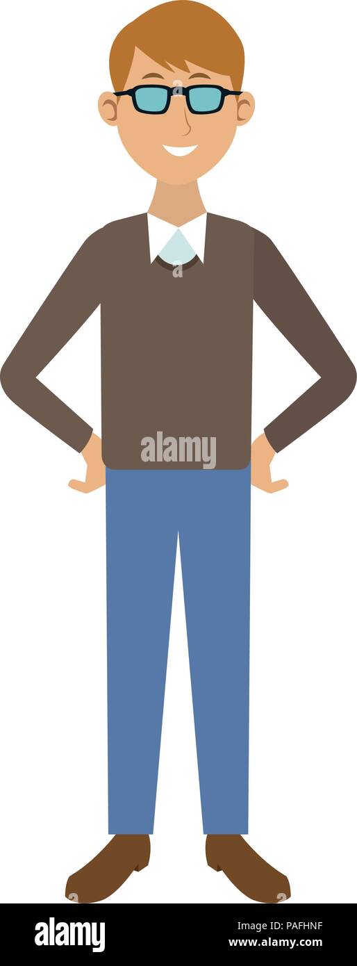 Young man with casual clothes cartoon vector illustration graphic ...