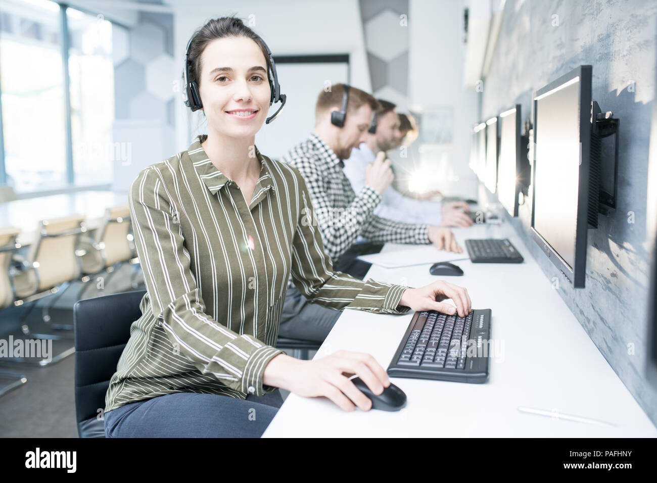 Female Customer Support Operator Stock Photo - Alamy