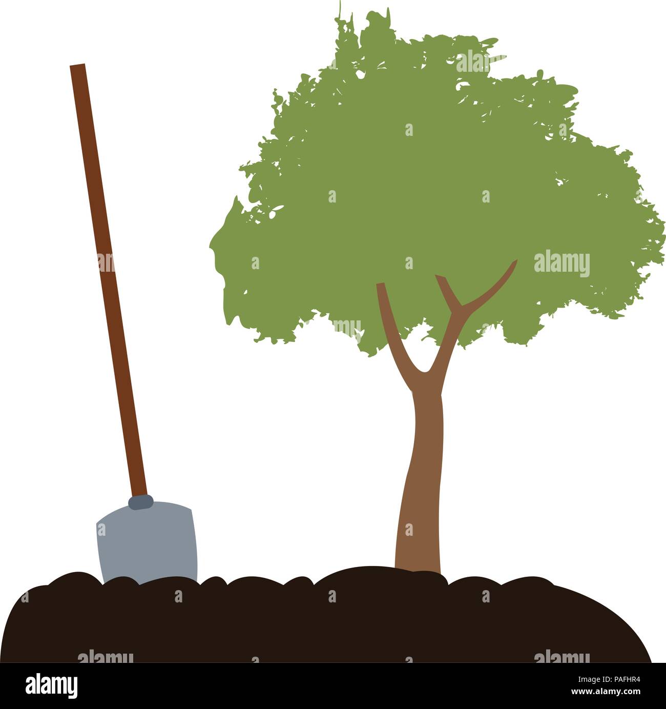 Shovel and tree Stock Vector Image & Art - Alamy