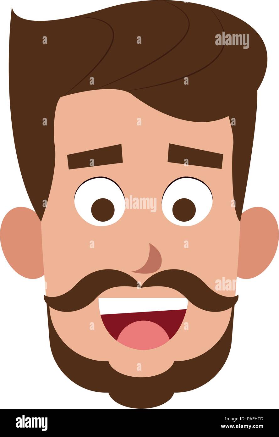 Happy Man Face Cartoon