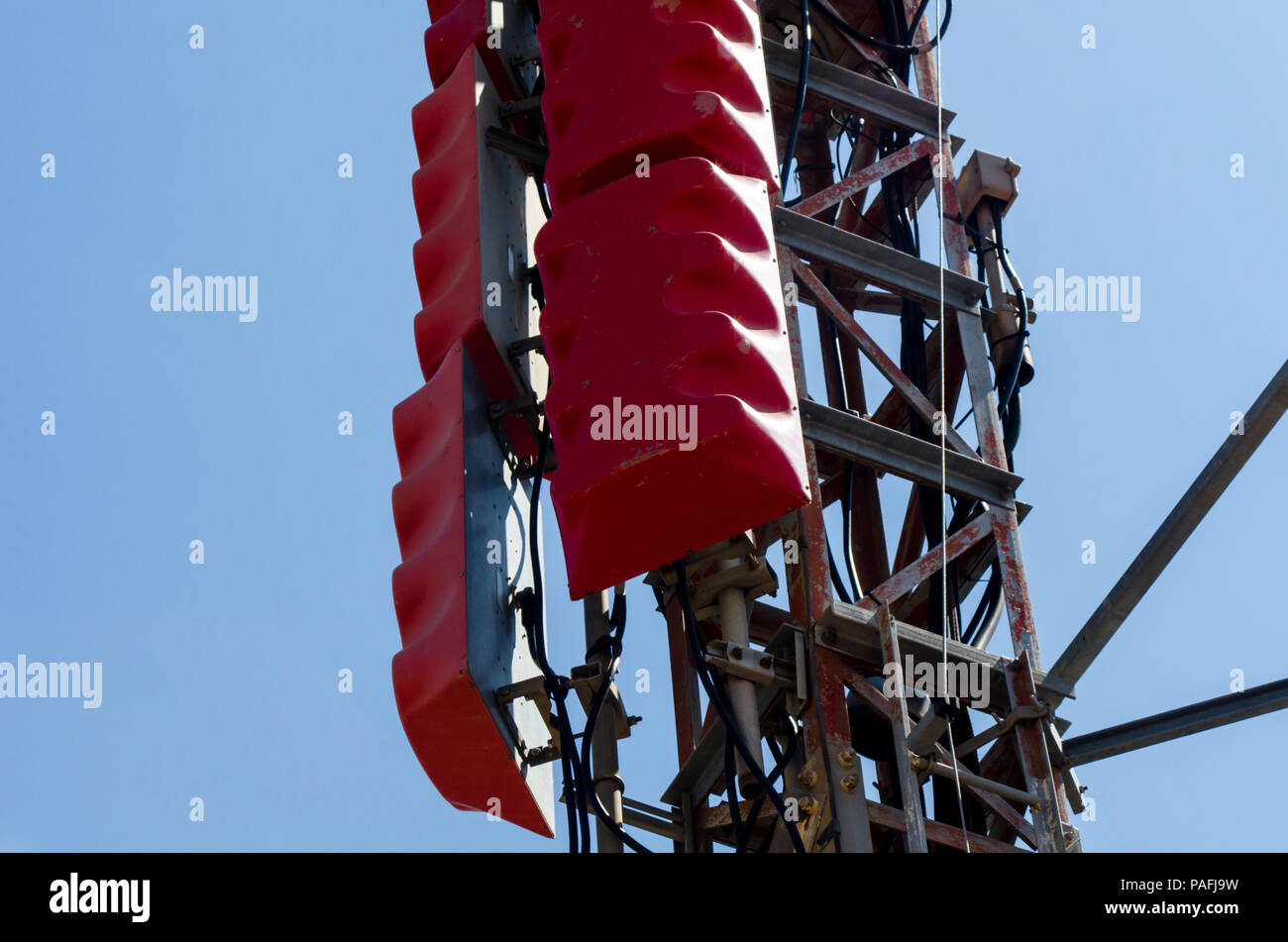 Telecommunication tower with antennas of cellular communication and ...